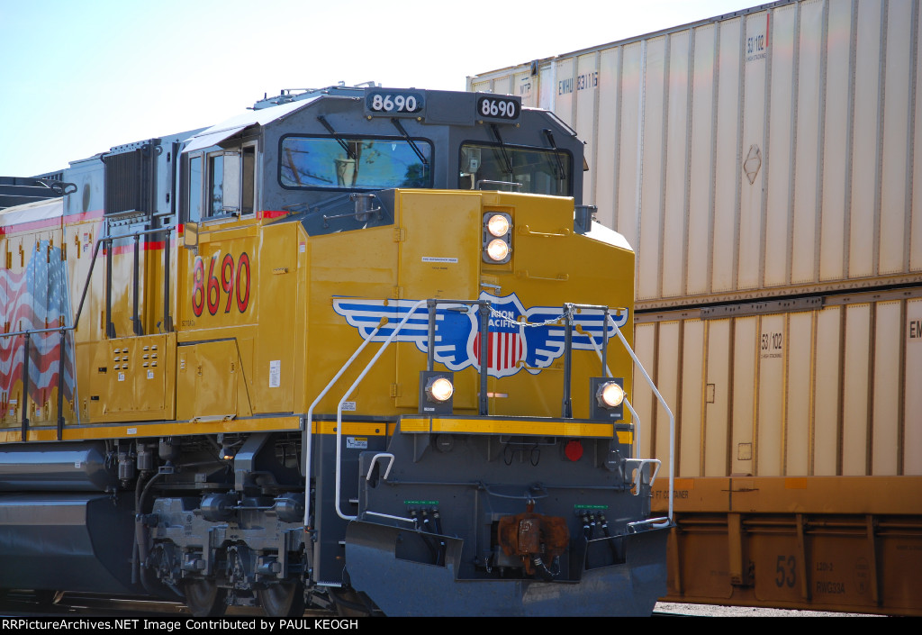 UP 8690 In the Cab Shot as a Fresh Crew takes a Very Brand New SD-70ACe UP 8690 on Her First ...